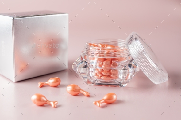 Skin care capsules offering single dose of beauty product. Face ...