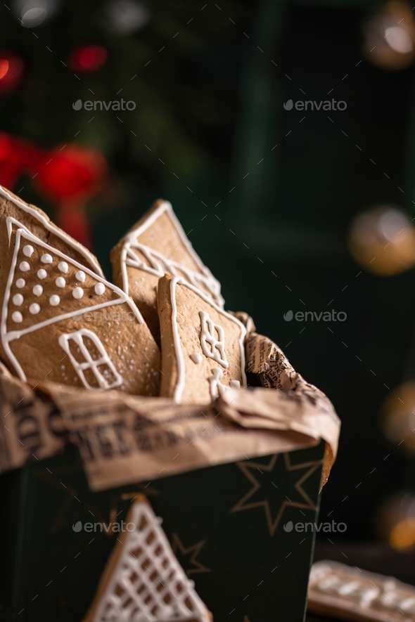 Gingerbread houses in the box Stock Photo by Tati_honey | PhotoDune