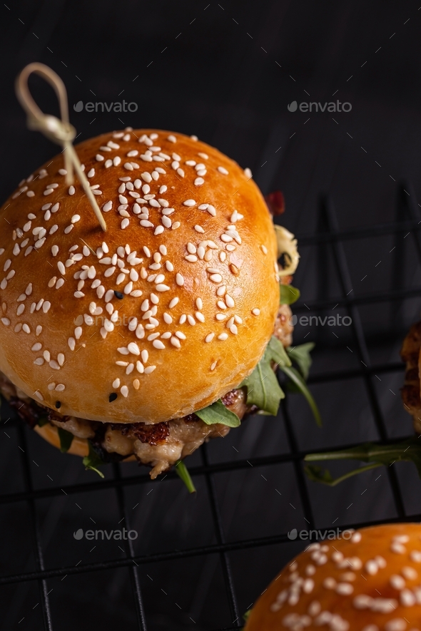 Top view of burgers Stock Photo by Tati_honey | PhotoDune