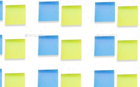 Post it sticky notes on white background Stock Photo by LittleIvan