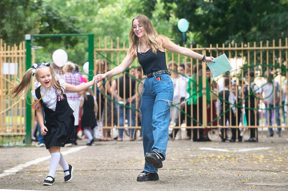 Children go to first grade Stock Photo by olgar23 | PhotoDune
