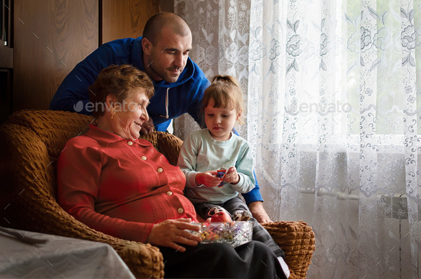 family relationships of people of different ages, the love of older ...