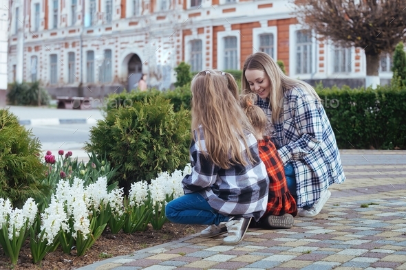 family on a walk in spring Stock Photo by olgar23 | PhotoDune