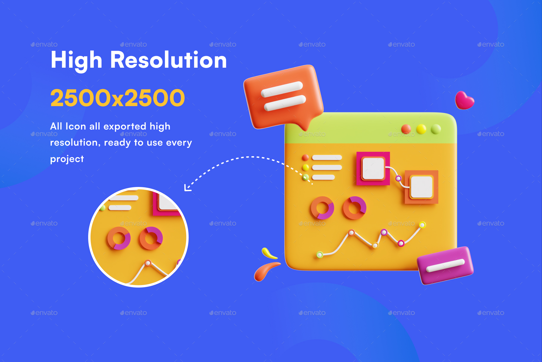 Creativepreneur 3D Icon Pack, Icons | GraphicRiver