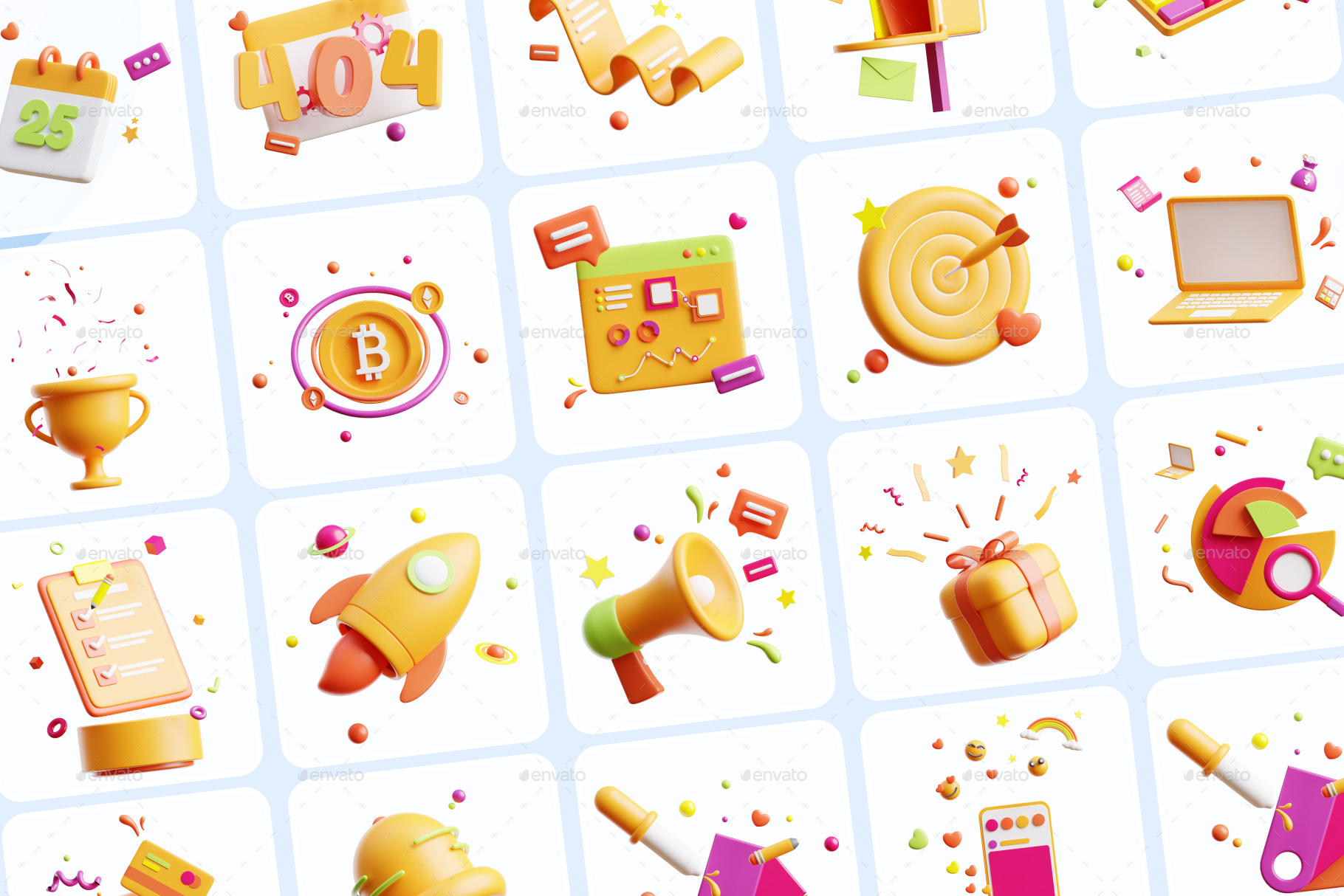 Creativepreneur 3D Icon Pack, Icons | GraphicRiver