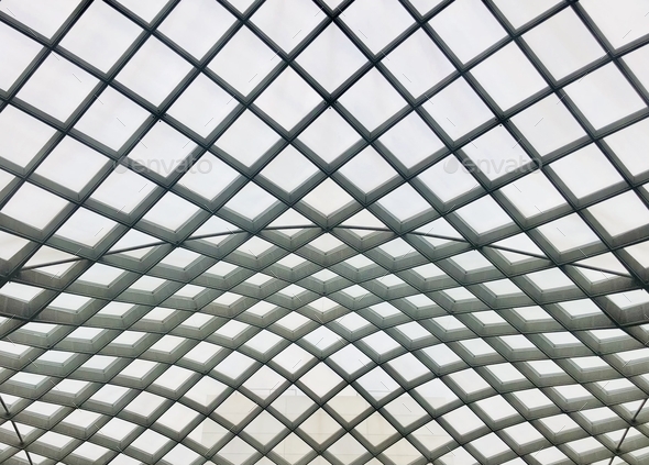 Curvy wavy concave and convex modern glass ceiling Stock Photo by ...
