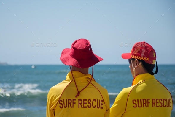 Surf rescue on duty in Australia. Beach safety Stock Photo by Daria_Nipot