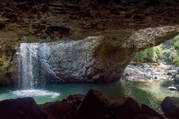 Natural Bridge, an unusual waterfall structure Stock Photo by Daria_Nipot