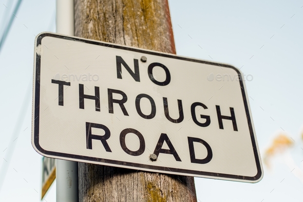 No through road sign on the street Stock Photo by Daria_Nipot | PhotoDune