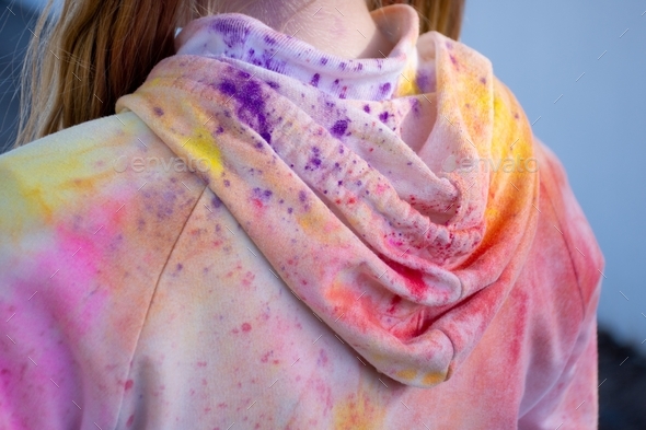 After the Color Run hoodie covered with colored powder, cornstarch ...