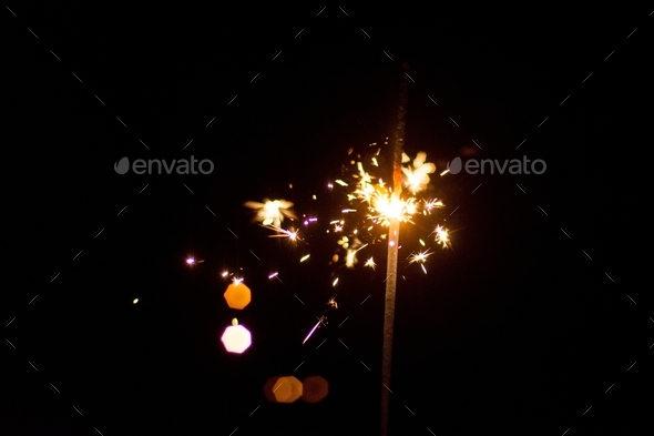 Sparkler in the dark Stock Photo by Daria_Nipot | PhotoDune