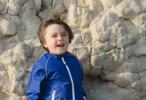 Portrait of happy Kid looking at camera with smiling face, Cute Child ...