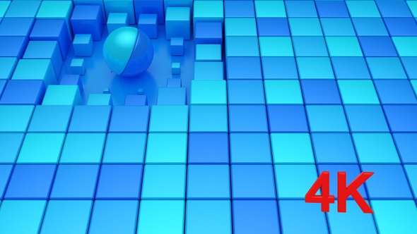 Moving Sphere Changes Cubes, Motion Graphics | VideoHive