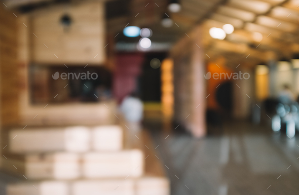 Blur background of wooden office interior Stock Photo by wikornr ...