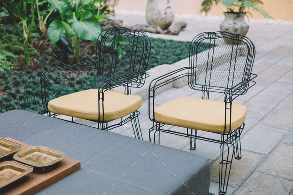 Design chair with metal frame Stock Photo by wikornr | PhotoDune