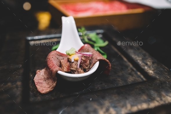 Grilled beef finger food Stock Photo by wikornr | PhotoDune