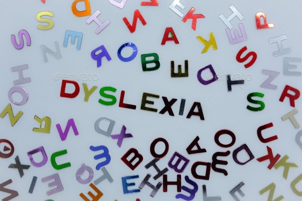 Dyslexia in a sea of random colorful letters and symbols Stock Photo by ...