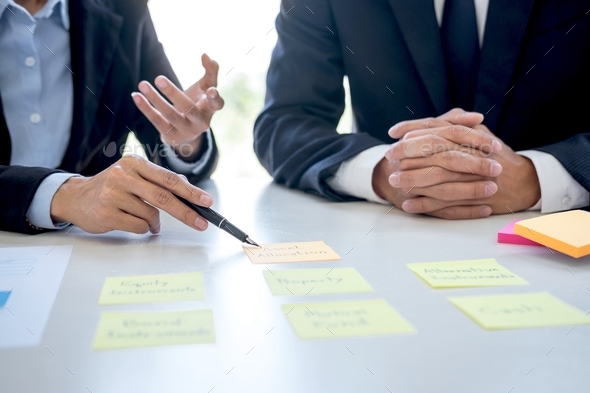 Secretary presentation new idea and making report to professional ...