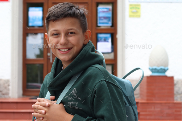 The boy going to school. First day at school. Stock Photo by NatalieZera