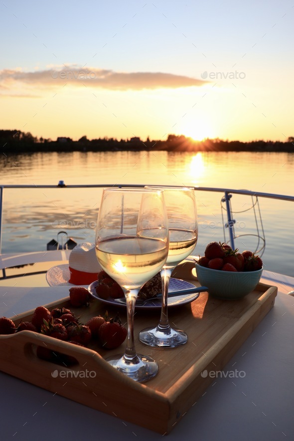 Celebrating on a boat. Relaxing moments. Summer time. Stock Photo by ...
