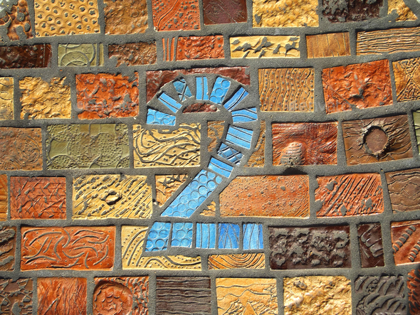 Mosaic of the number 2 on the ground Stock Photo by iheartcreative