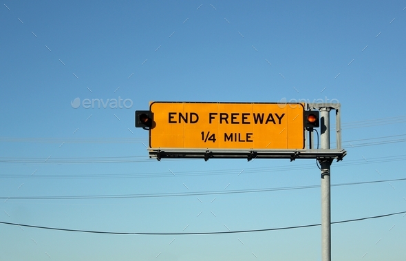 End Freeway traffic sign in Los Angeles Stock Photo by iheartcreative
