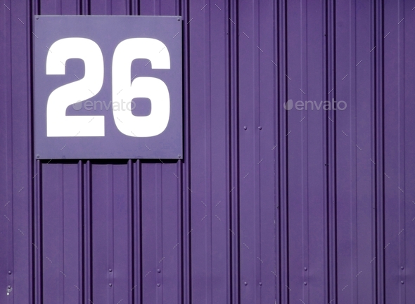 Number 26 on a purple wall Stock Photo by iheartcreative | PhotoDune