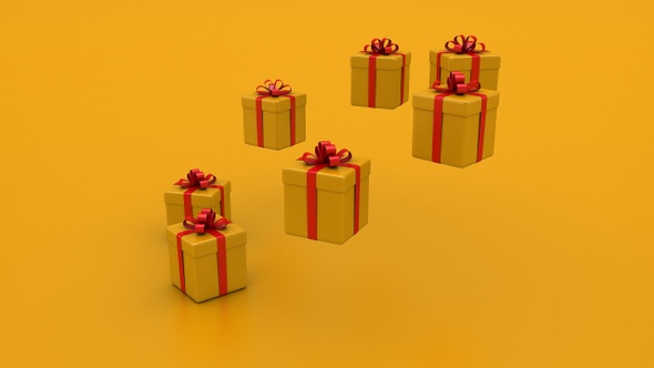Jumping Gift Boxes Form A Wave, Motion Graphics | VideoHive