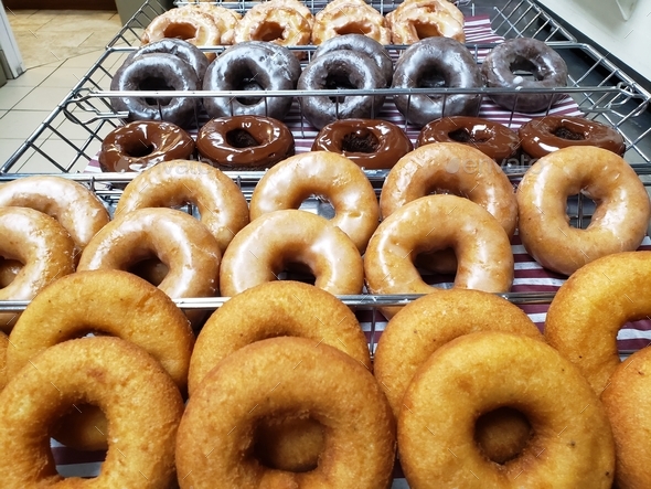 Many fresh doughnuts Stock Photo by polga2 | PhotoDune