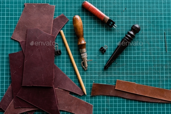 tools for making leather goods Stock Photo by alesha_macarosha | PhotoDune