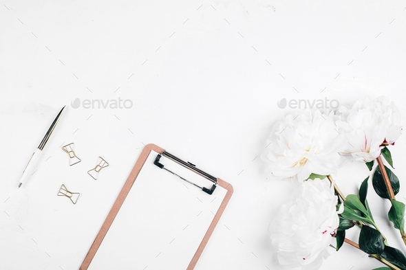 Flat lay concept. Office desk Stock Photo by Anikona | PhotoDune