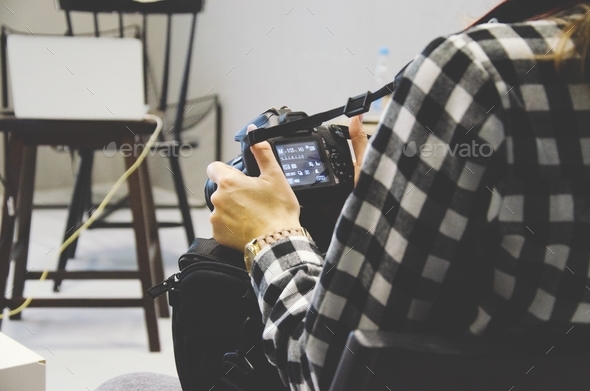 Using technology. Using photo camera Stock Photo by tamaraelnova ...