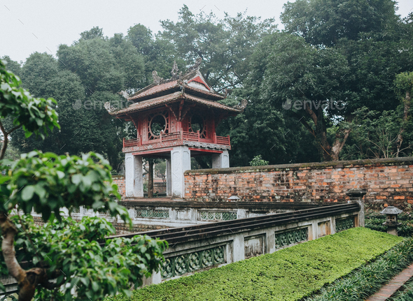 architecture of traditional ancient building in Hanoi, Vietnam Stock ...