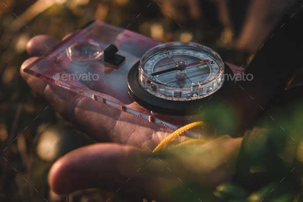 The traveler is guided by a magnetic compass. Determination of the ...