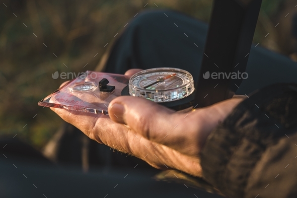 The traveler is guided by a magnetic compass. Determination of the ...