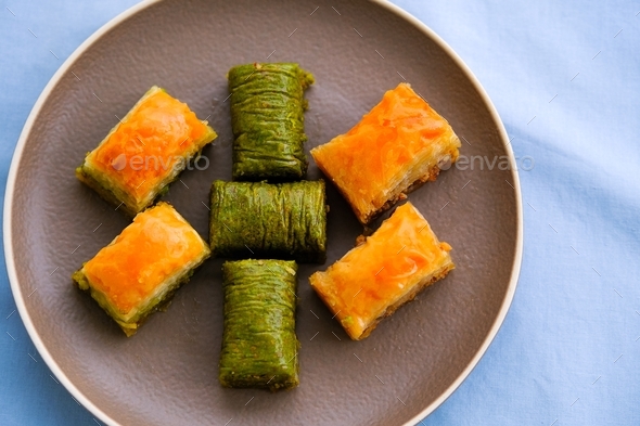 Traditional middle eastern, Turkish and Arabic sweet desert made of ...