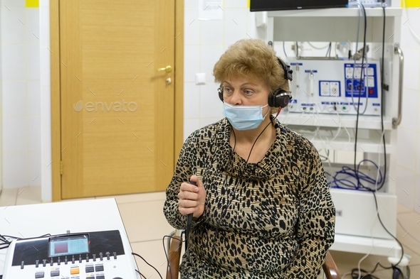Audiometry or audiogram. Measurement of hearing acuity, determination ...