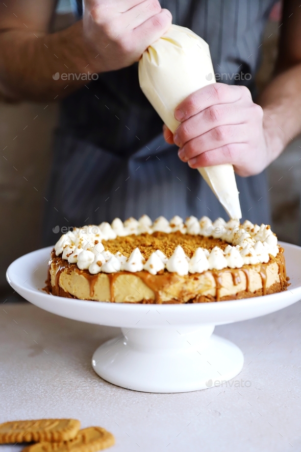 Whipping cream on top of cake Stock Photo by lira_n4 | PhotoDune
