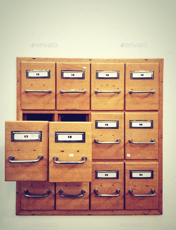 Retro boxes for files Stock Photo by south_nostalgia | PhotoDune