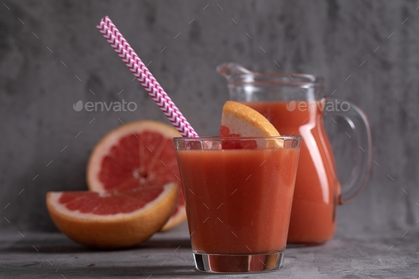 fresh red orange juice with pulp. health drink Stock Photo by ammarant