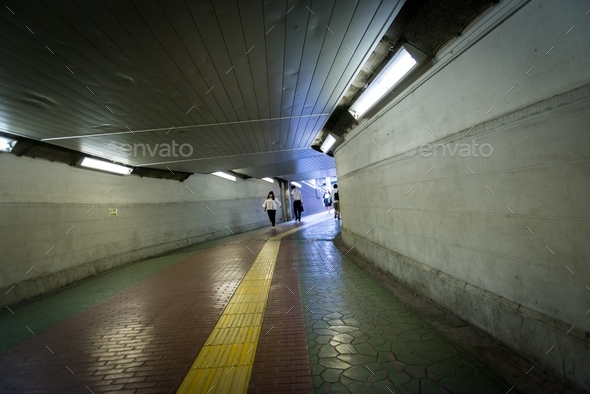 Train Station at Tokyo Japan long corridor Stock Photo by naokawa