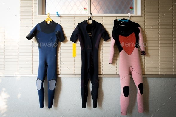 Summer at Japan - wetsuit hanging to dry Stock Photo by naokawa | PhotoDune
