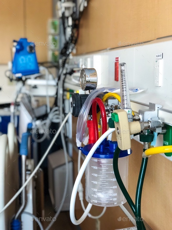 Medical equipment with all of its chords to make them work at a ...
