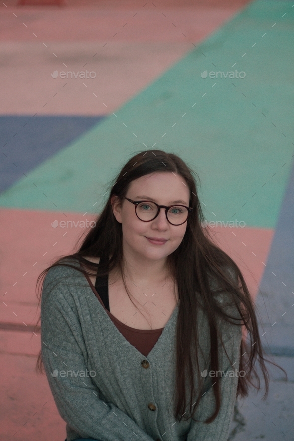 Gen Z Girl on pastel Backdrop Stock Photo by jclavena | PhotoDune
