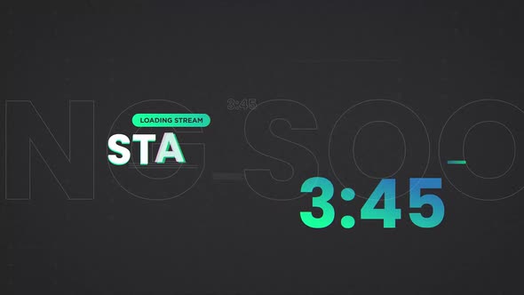 Streaming starting soon 5 minutes countdown - Blue Neon, Motion Graphics