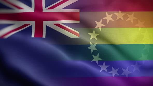 LGBT Cook Islands Flag Loop Background 4K, Motion Graphics | VideoHive