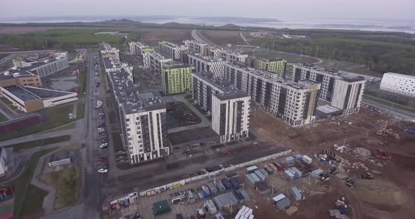 Innopolis city, Tatarstan, Russia. Flight over the City, Stock Footage