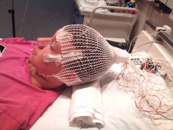 EEG for this teenager in the hospital. Stock Photo by eline-bouwman