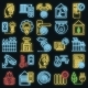 Intelligent Building System Icon Set Vector Neon, Vectors | GraphicRiver