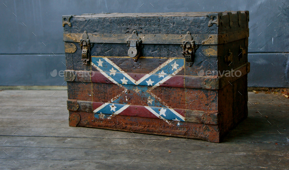 Vintage old rusty trunk with lock Stock Photo by statuslapa | PhotoDune